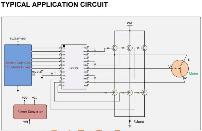 JUYI 90V PWM Mosfet Driver , 3 Phase Gate Driver With Three Independent ...