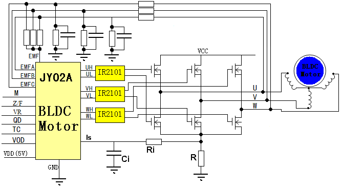 JY02A 3 Phases BLDC Motor Driver controller IC with Blocking Protection ...