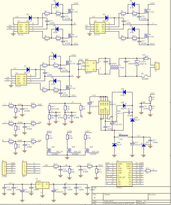 JY02A 3 Phases BLDC Motor Driver controller IC with Blocking Protection ...
